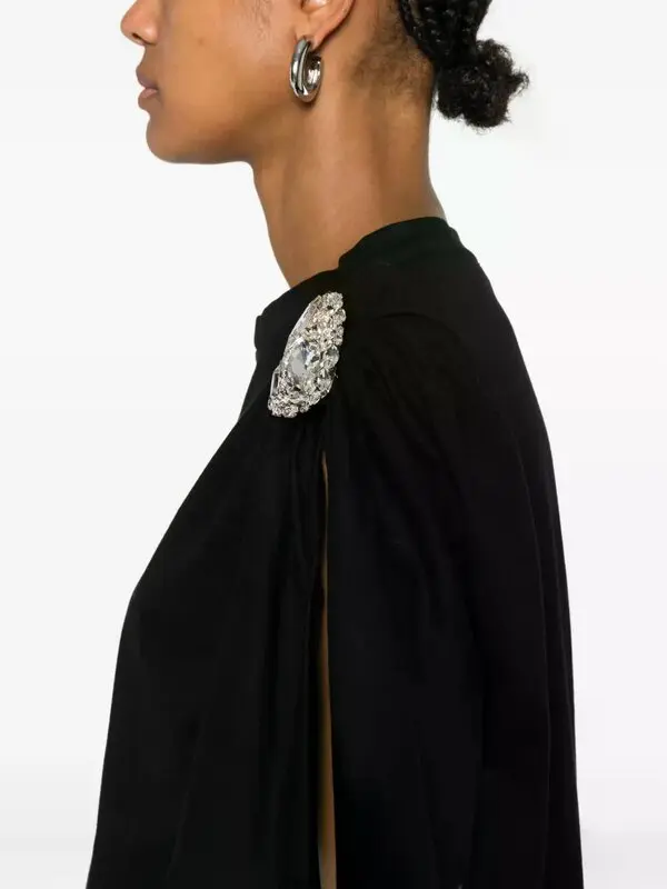 AREA Embellished Puff-sleeve Top