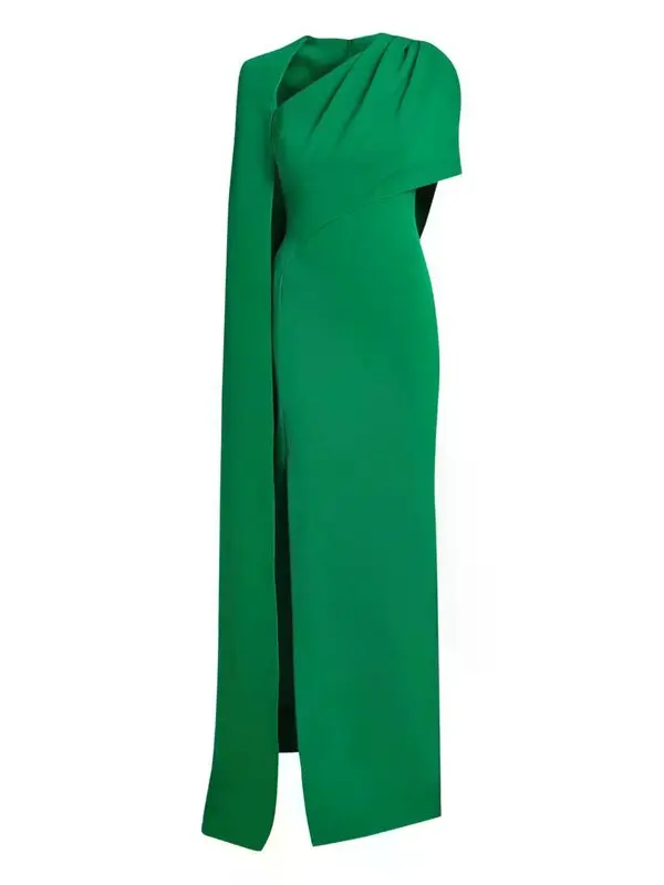 Safiyaa Asymmetric Cape Column Gown