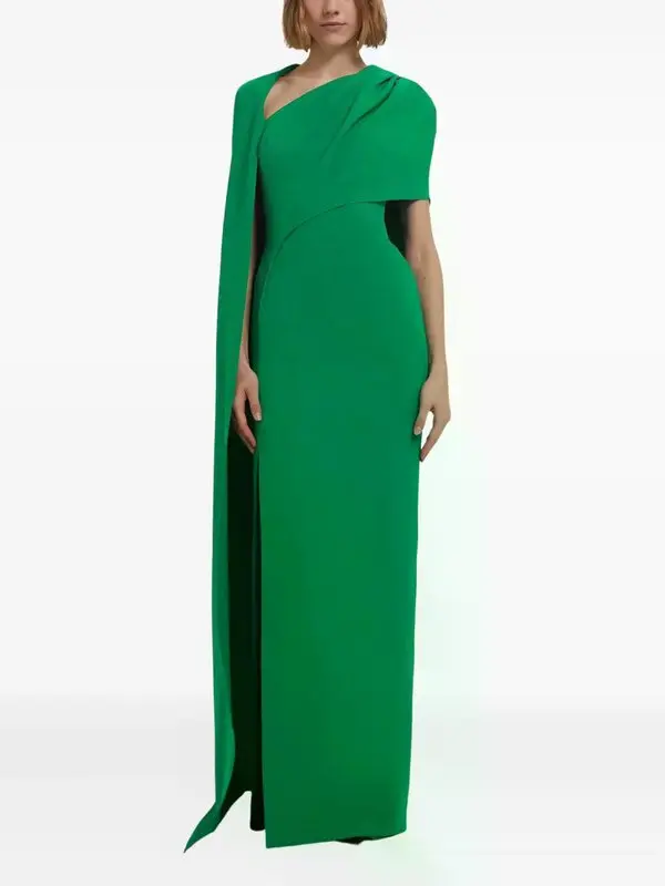Safiyaa Asymmetric Cape Column Gown