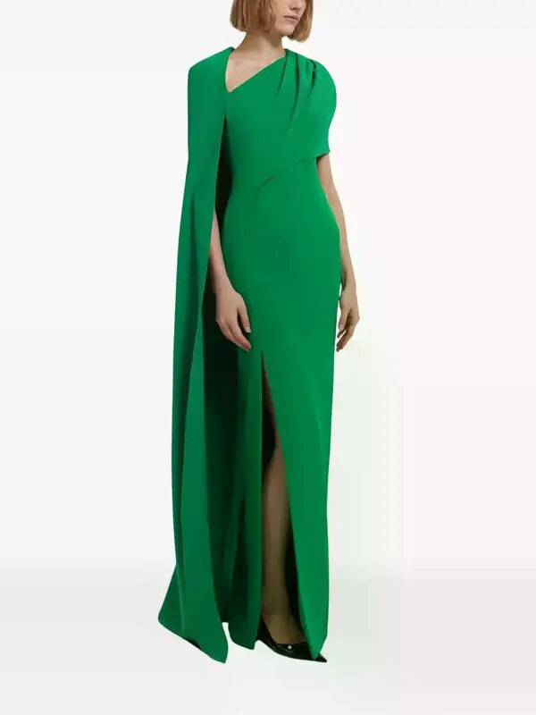 Safiyaa Asymmetric Cape Column Gown
