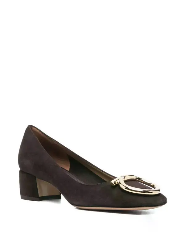 FERRAGAMO 40mm Gancini-embellished Block-heel Pumps - Brown
