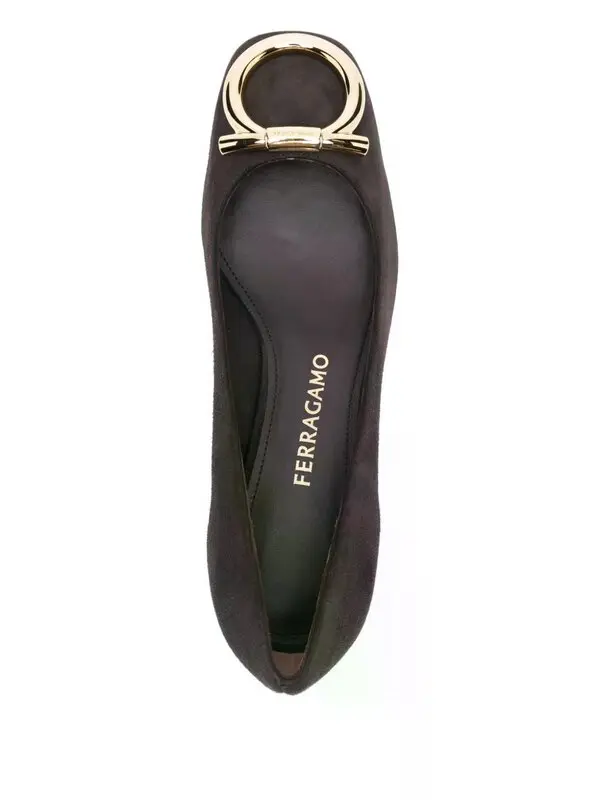 FERRAGAMO 40mm Gancini-embellished Block-heel Pumps - Brown