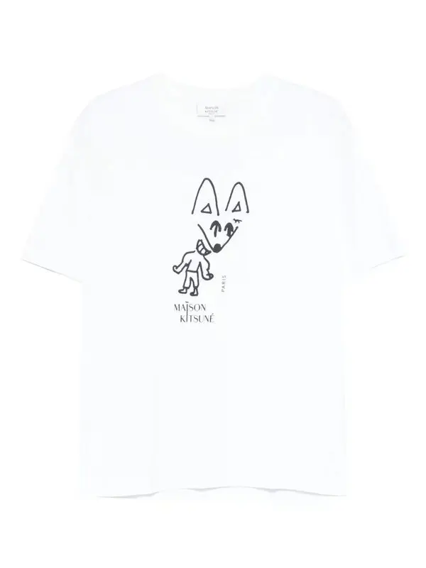 Maison Kitsuné Fox-print T-shirt - White