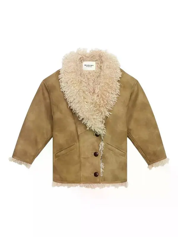 Isabel Marant Étoile Clea Faux-shearling Collar Coat - Brown