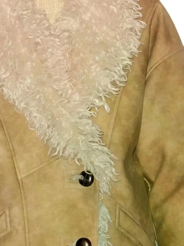 Isabel Marant Étoile Clea Faux-shearling Collar Coat - Brown