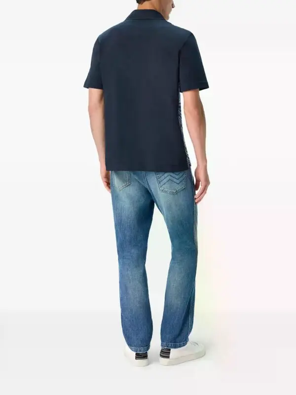 Missoni Wave-pattern Crew-neck Polo Shirt - Black