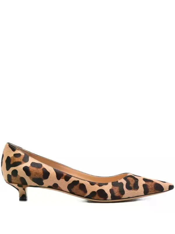 FRANCESCO RUSSO 35mm Leopard-print Kitten-heel Pumps