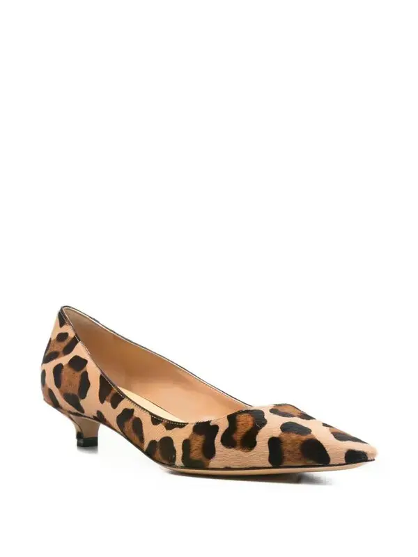 FRANCESCO RUSSO 35mm Leopard-print Kitten-heel Pumps