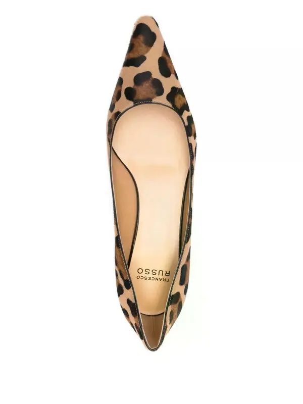 FRANCESCO RUSSO 35mm Leopard-print Kitten-heel Pumps