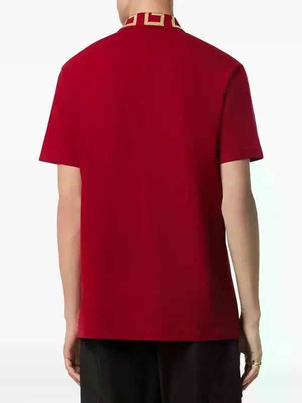 Versace Medusa Head Logo-embroidery Polo Shirt - Red