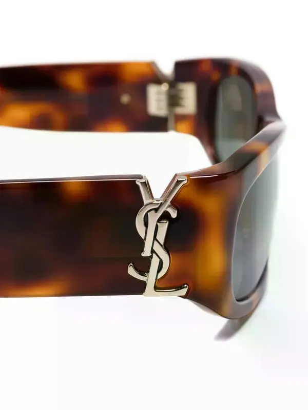 Saint Laurent Rectangle Logo Sunglasses