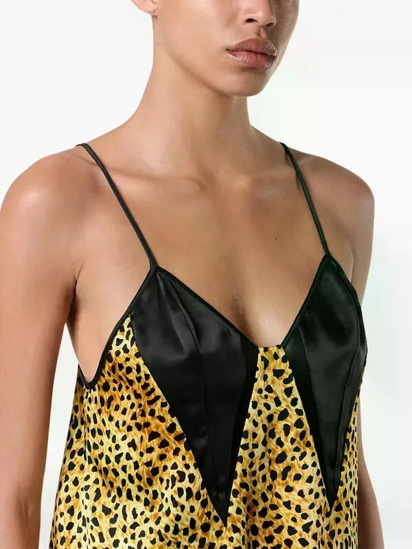 Versace Cheetah-print Silk Top