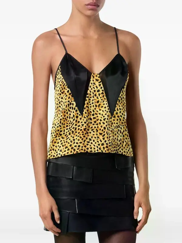 Versace Cheetah-print Silk Top