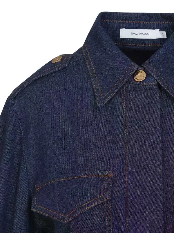 Zimmermann Belted Denim Shirt Dress
