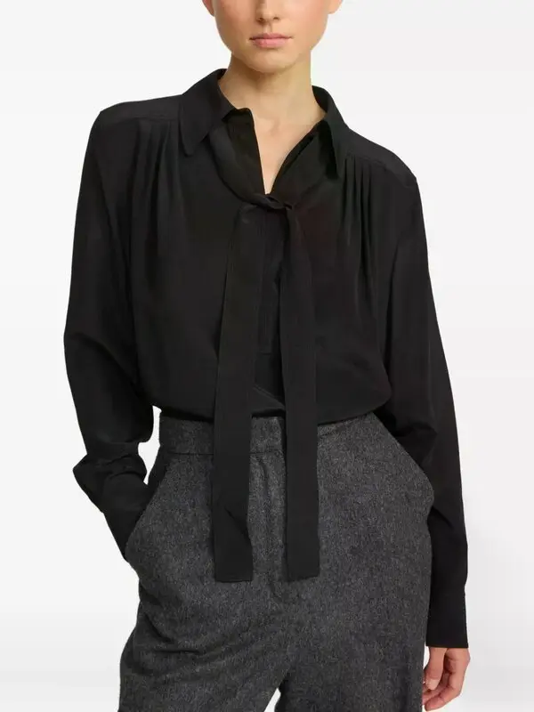 YVES SALOMON Tie-neck Blouse - Black