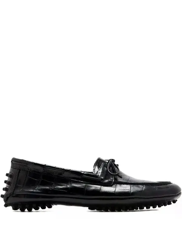 Le Monde Beryl Driver Embossed Moccasins - Black