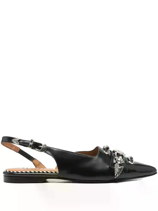 Toga Buckle-embellished Slingback Mules