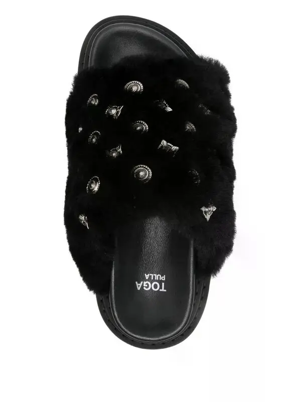 Toga 40mm Studded Shearling Sandals