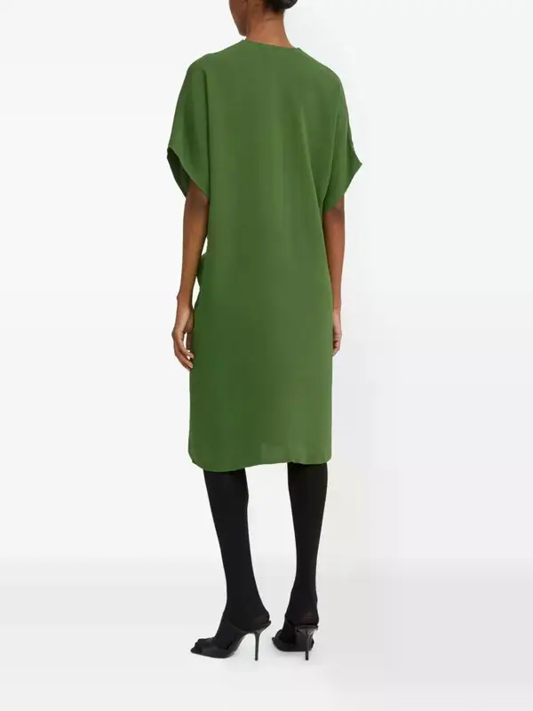 YVES SALOMON Draped Twist-front Midi Dress