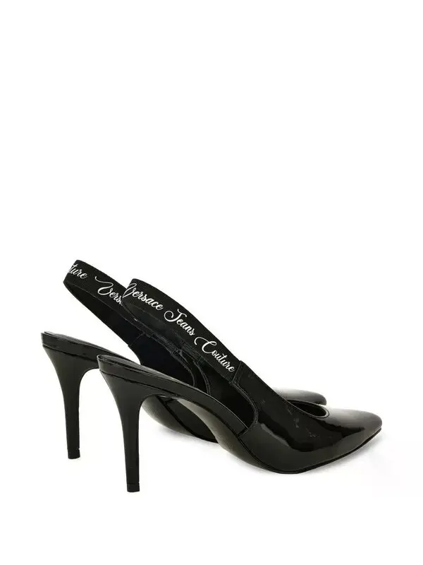 Versace Slingback Patent Leather Pumps - Black
