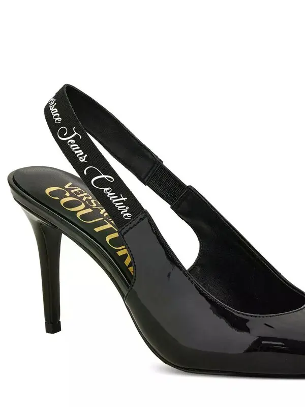 Versace Slingback Patent Leather Pumps - Black