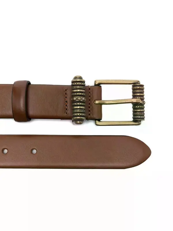 Ba&sh Embossed-buckle Leather Belt