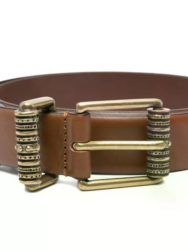 Ba&sh Embossed-buckle Leather Belt
