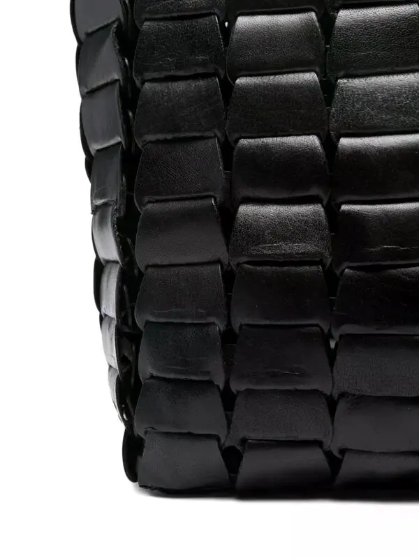 Dragon Diffusion Leather Woven Tote Bag - Black