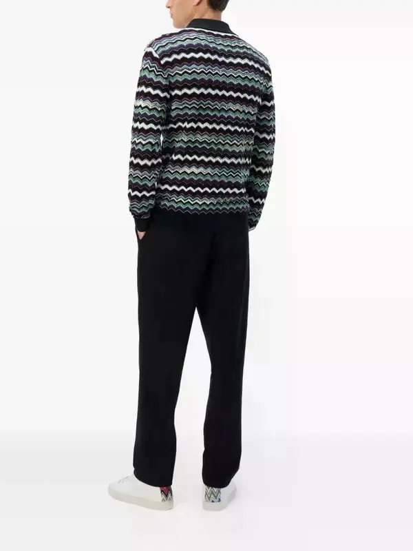 Missoni Chevron-pattern Polo Shirt - Blue