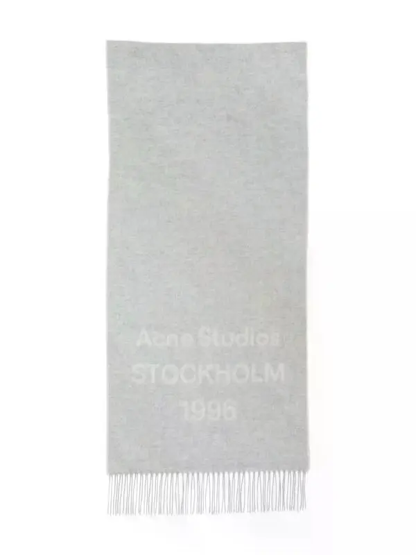 Acne Studios Logo-embellished Wool Scarf - Grey