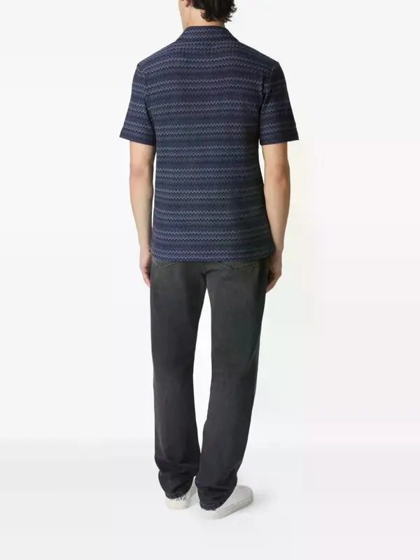 Missoni Chevron-pattern Polo Shirt - Blue