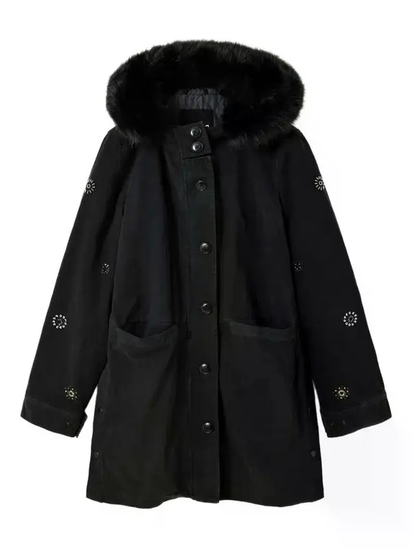 Desigual Embellished Fur-trimmed Parka