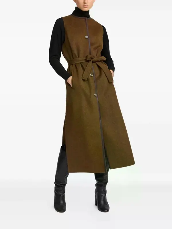 YVES SALOMON Belted Cashmere-wool Gilet - Brown