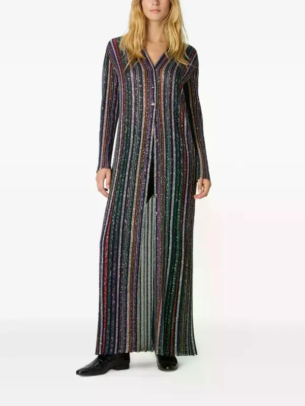 Missoni Long Cardigan Dark Viscose, Polyester, Cupro, Polyamide
