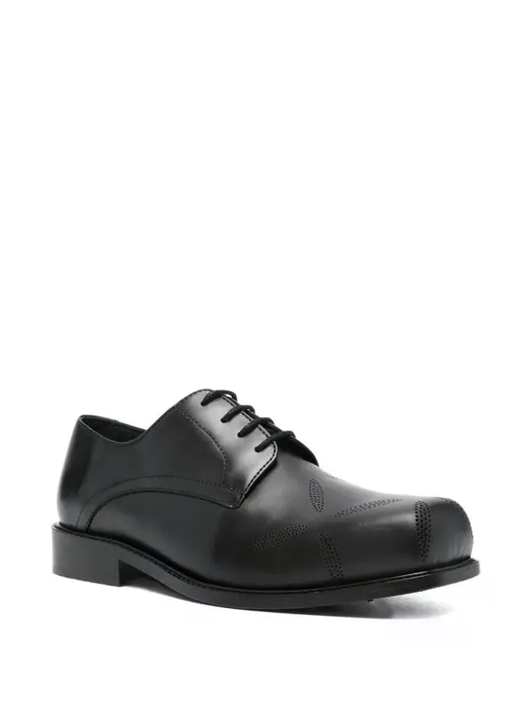 STEFAN COOKE Slashed Square Toe Derby Shoes