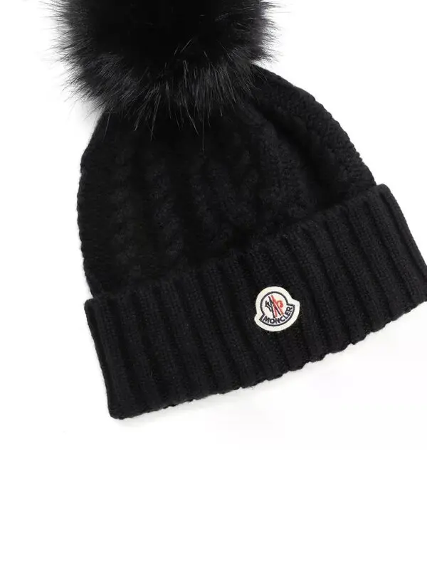 Moncler Cable-knit Pom-pom Beanie