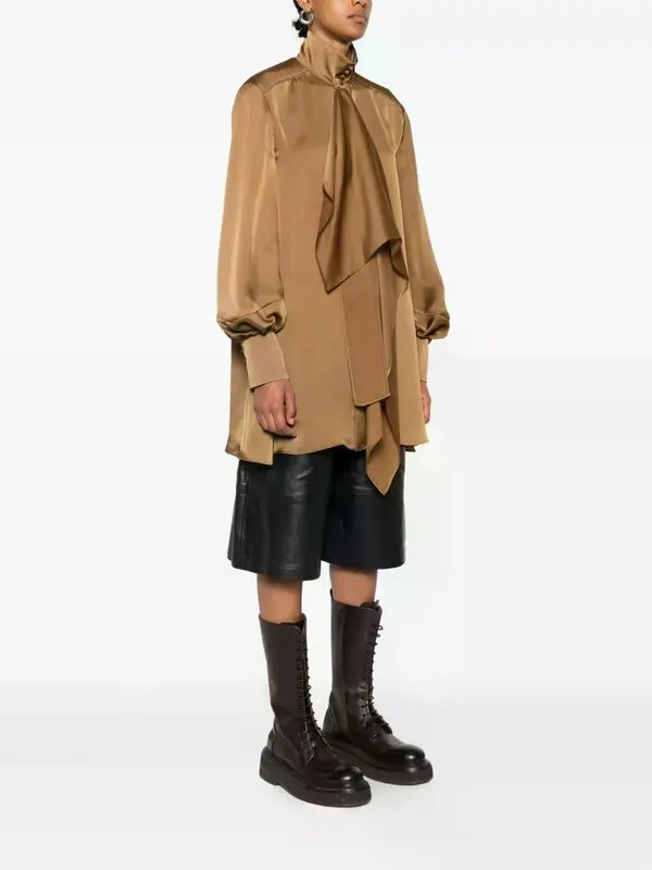 Sacai High-neck Ruffled Shirt