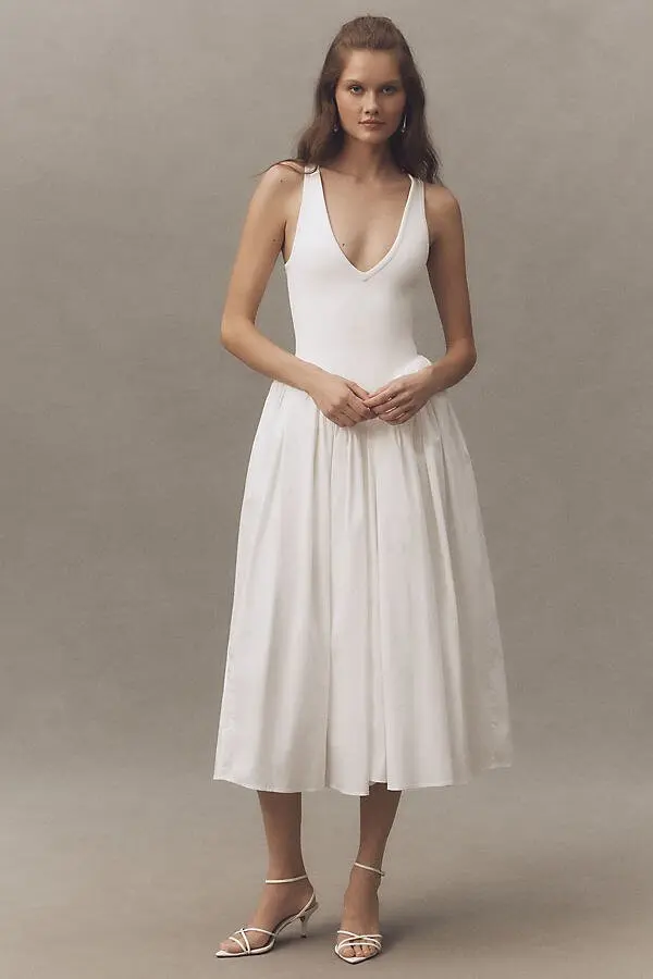 sachin and babi light blue dress HWW SLUBBY GAUZE DROP WAIST SHORT DRESS main image 0