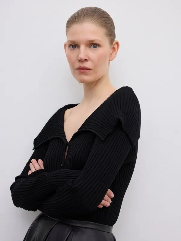 HOUSE OF DAGMAR Merino Rib-knit Cardigan