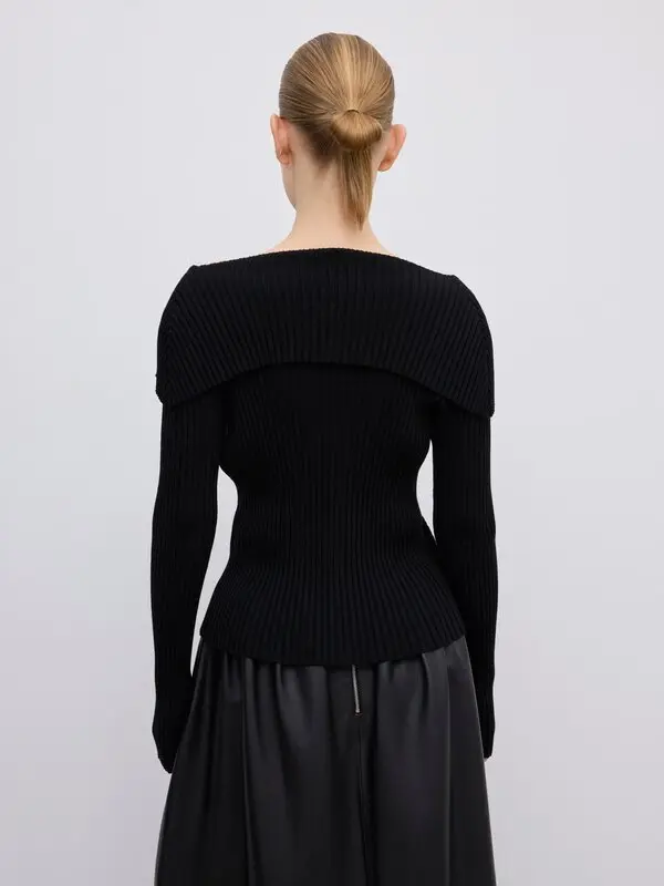 HOUSE OF DAGMAR Merino Rib-knit Cardigan