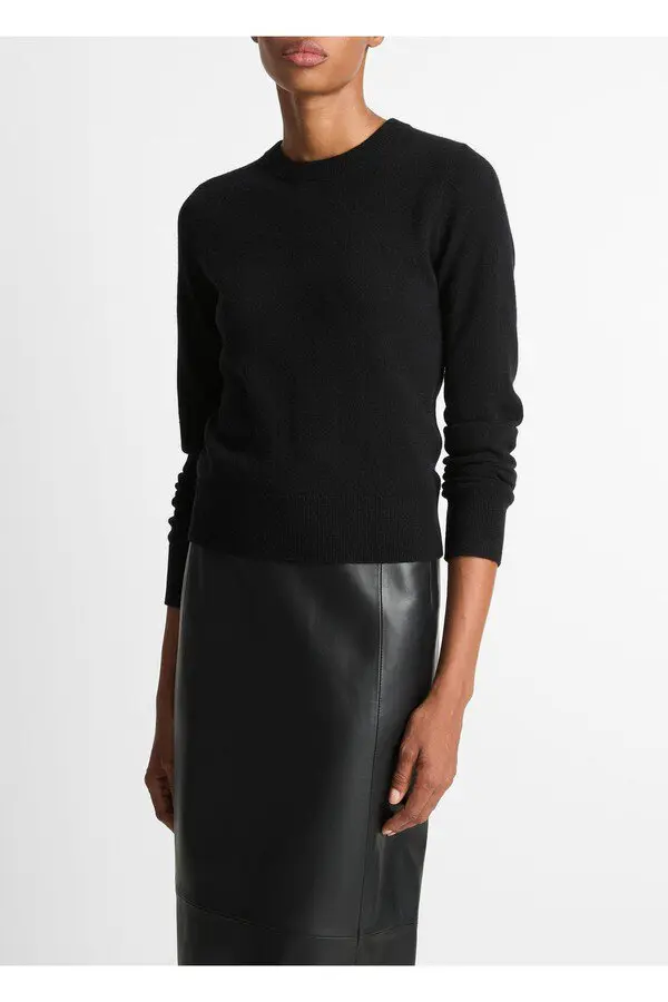 Vince Cashmere Crew Neck Sweater - Black