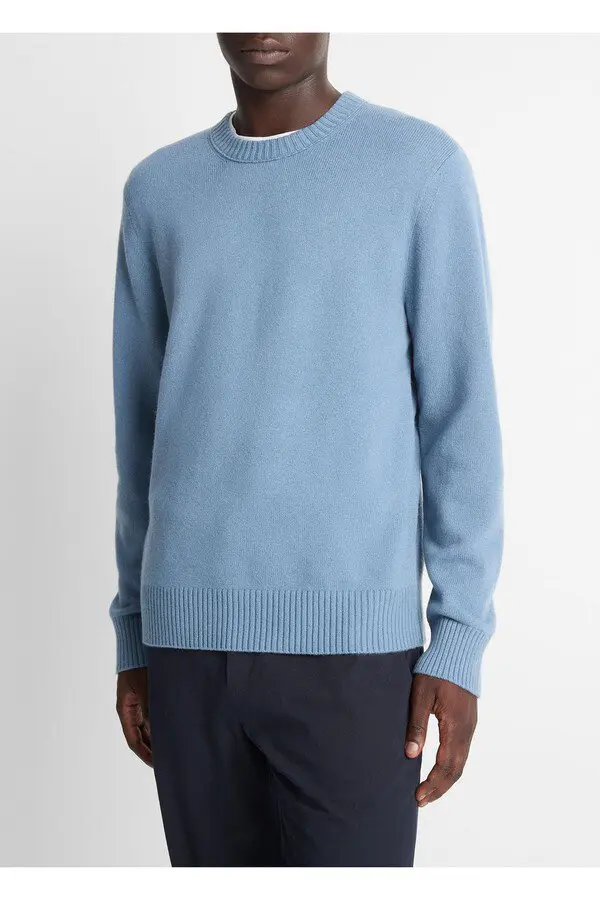 Vince Wool-cashmere Crew Neck Sweater - Blue
