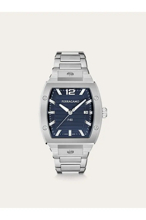 FERRAGAMO F-80 Tonneau 3h Watch - Blue