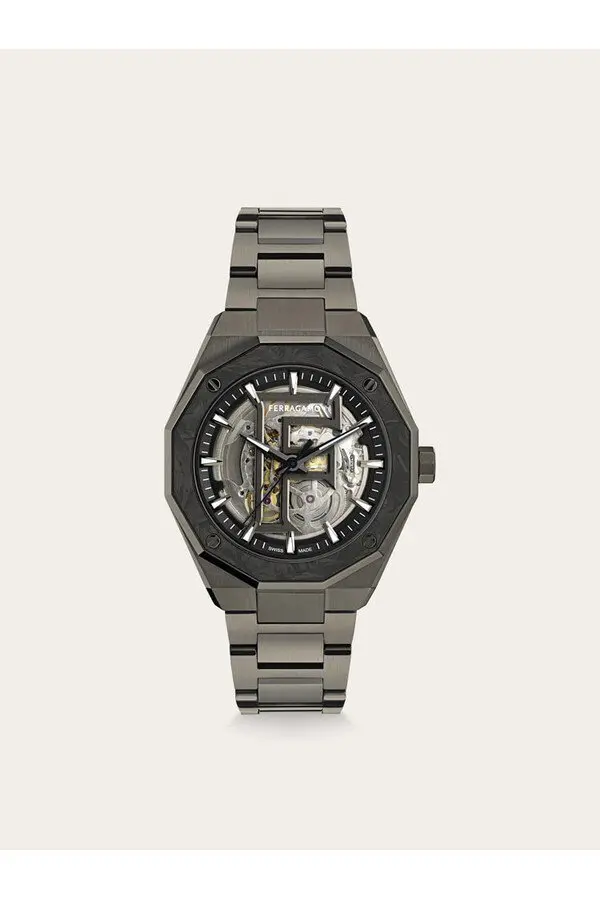 FERRAGAMO Edge Skeleton Watch - Black