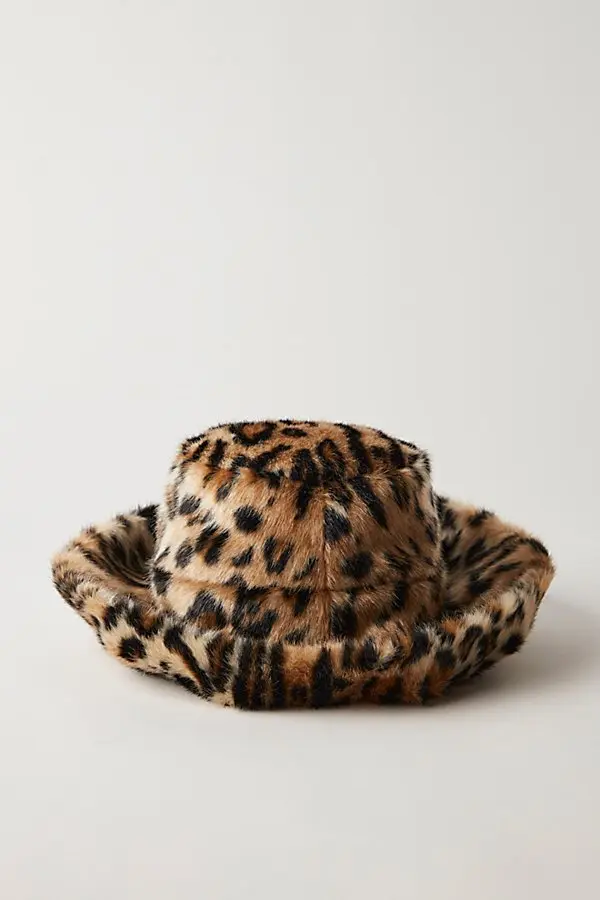 Anna Sui Leopard Bucket Hat - Caramel