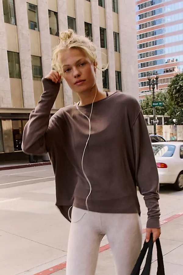 Free People Pass It On Layer Top - Chocolate