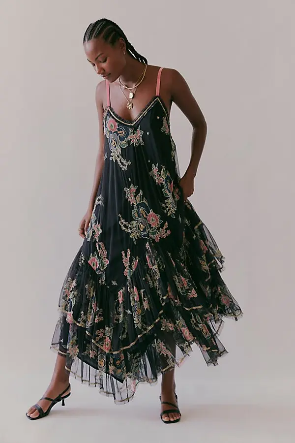 free people green floral maxi dress Moonlit Glow In Midnight Combo - 67% Off green handfasting dress