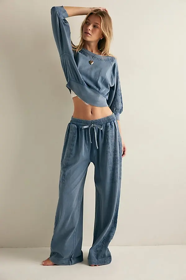Free People Feeling Special Lounge Pants - Vintage Indigo