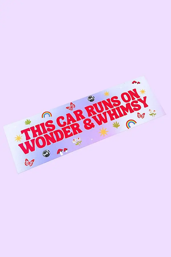 GOLDEN HOUR DESIGNS Car Runs On Whimsy Bumper Magnet - Sky