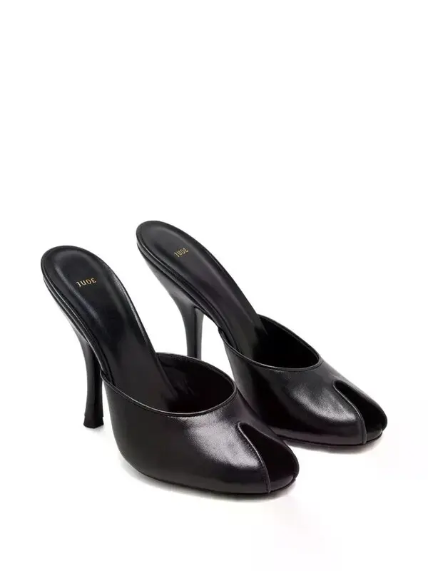 JUDE 105mm Leather Mules - Black
